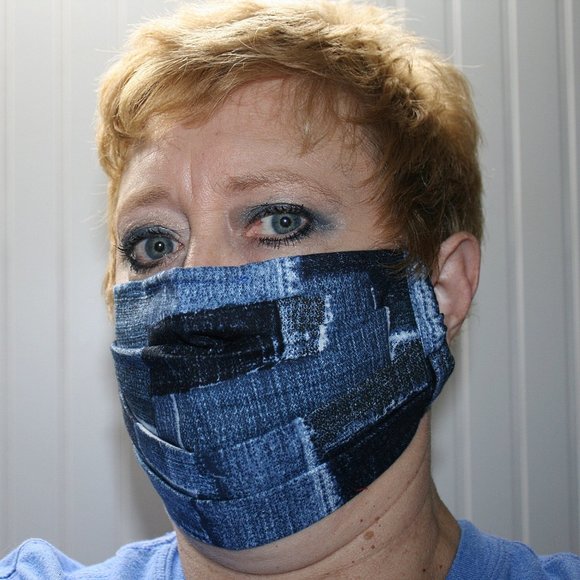 Hand Crafted | Accessories | Handmade Cloth Denim Patchwork Face Mask ...